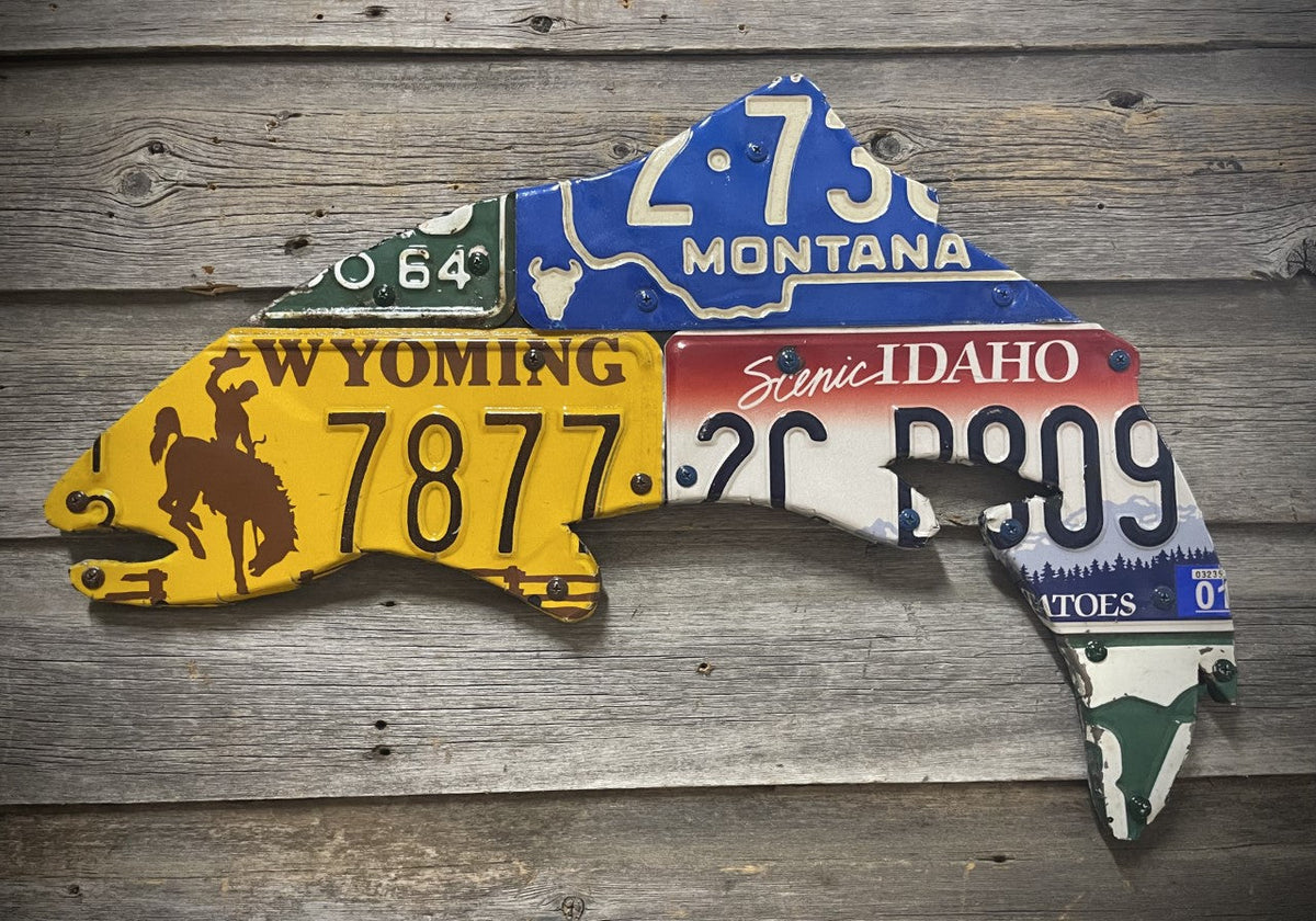 24" Mixed Western State Trout License Plate Art — TCO Fly Shop