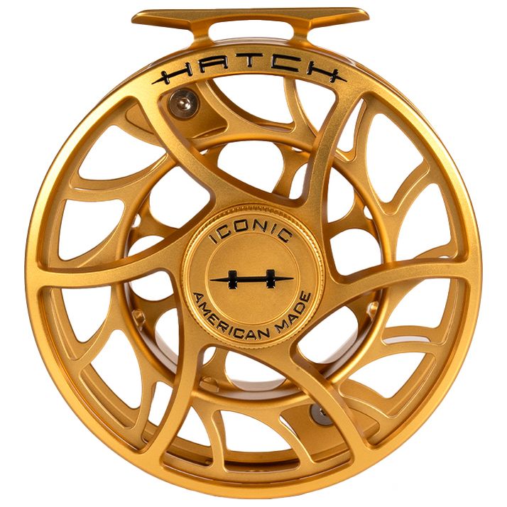 Hatch Custom Fool's Gold Iconic Large Arbor Fly Reel 11 Plus — TCO Fly Shop