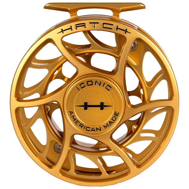 Hatch Custom Fool's Gold Iconic Large Arbor Fly Reel 7 Plus — TCO Fly Shop