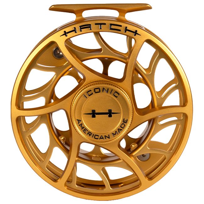 Hatch Custom Fool's Gold Iconic Large Arbor Fly Reel 9 Plus — TCO Fly Shop