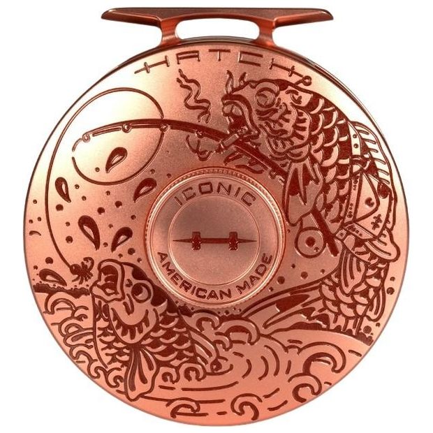 Hatch Custom Brent McCarron Smoking Carp Iconic Large Arbor Fly Reel 7 ...