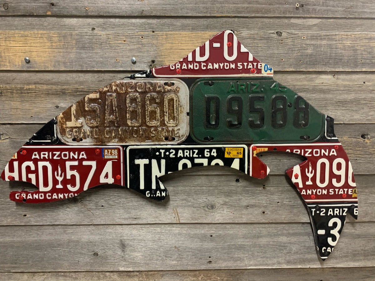 Arizona Trout Vintage License Plate Art — TCO Fly Shop