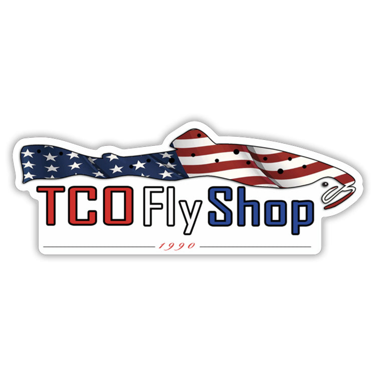TCO Sticker - Wave That Flag Patriot Trout — TCO Fly Shop