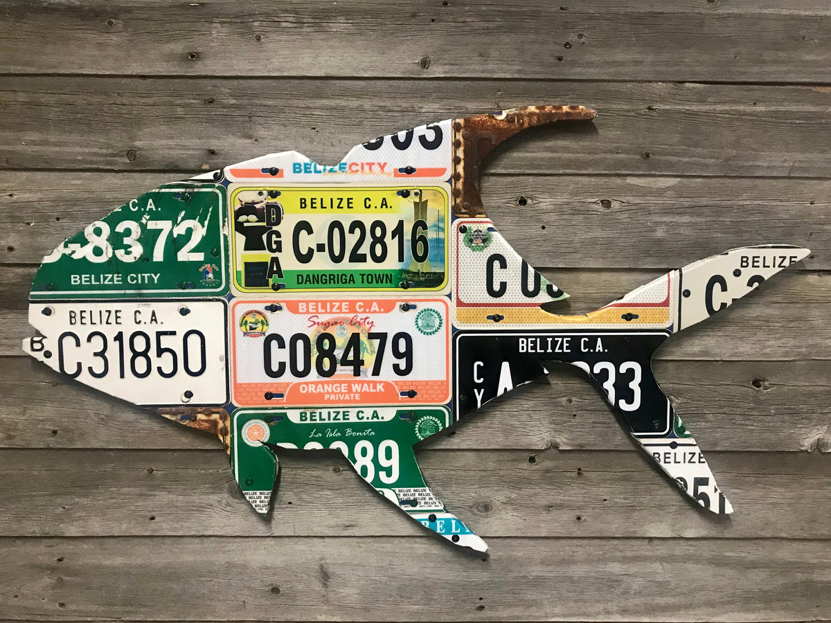 Belize Permit License Plate Art — TCO Fly Shop